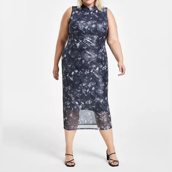 Bar III | Dresses | Bar Iii Midnight Floral Midi Dress | Poshmark